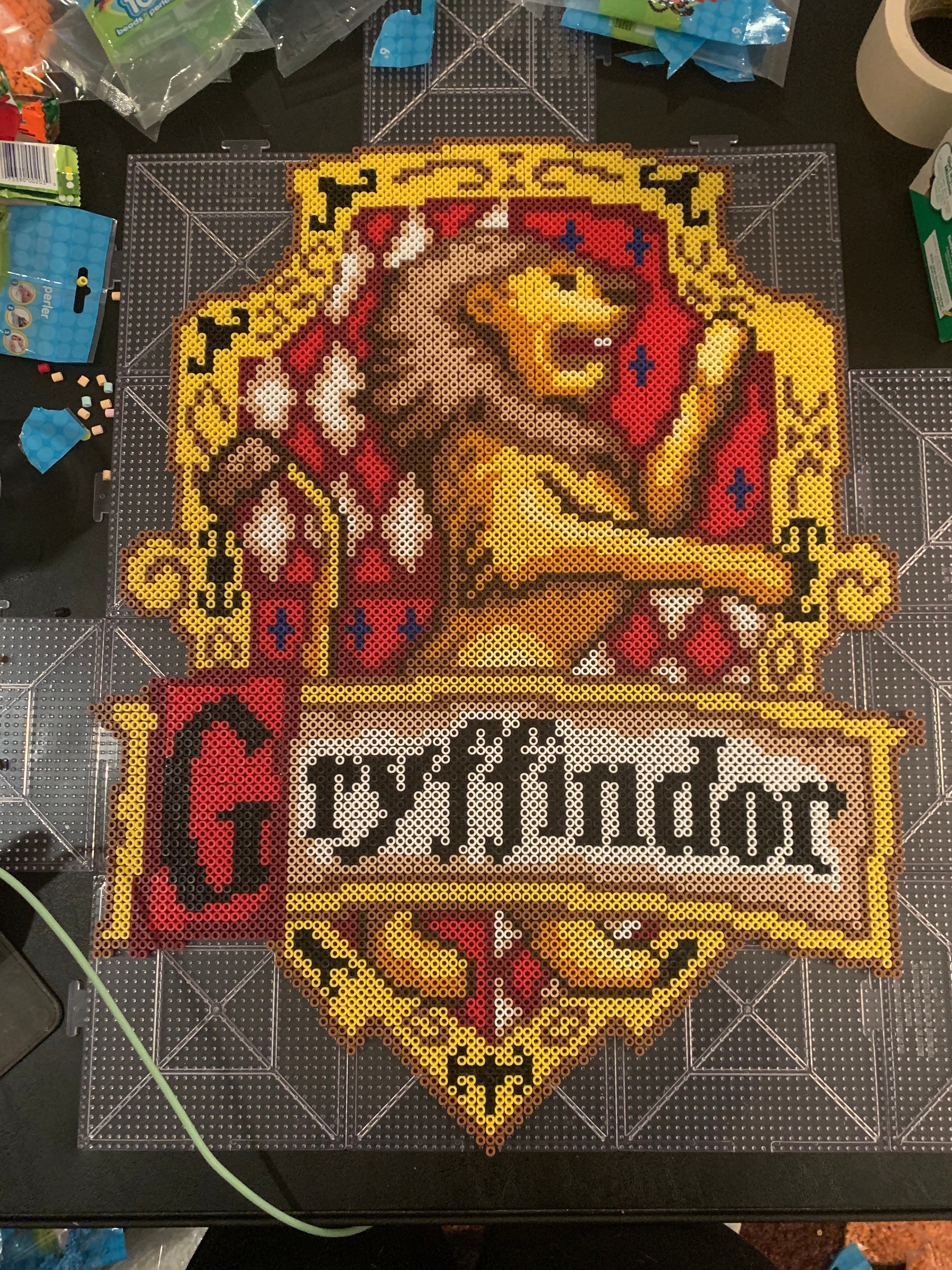 Gryffindor House Crest Perler Art - Etsy