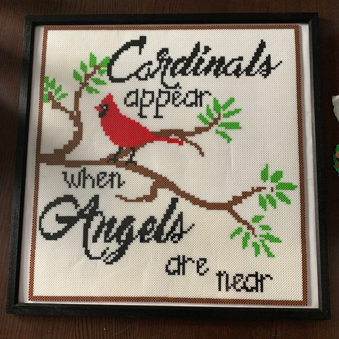 Perler Art of cardinals Appear When Angels Are - Etsy Norway