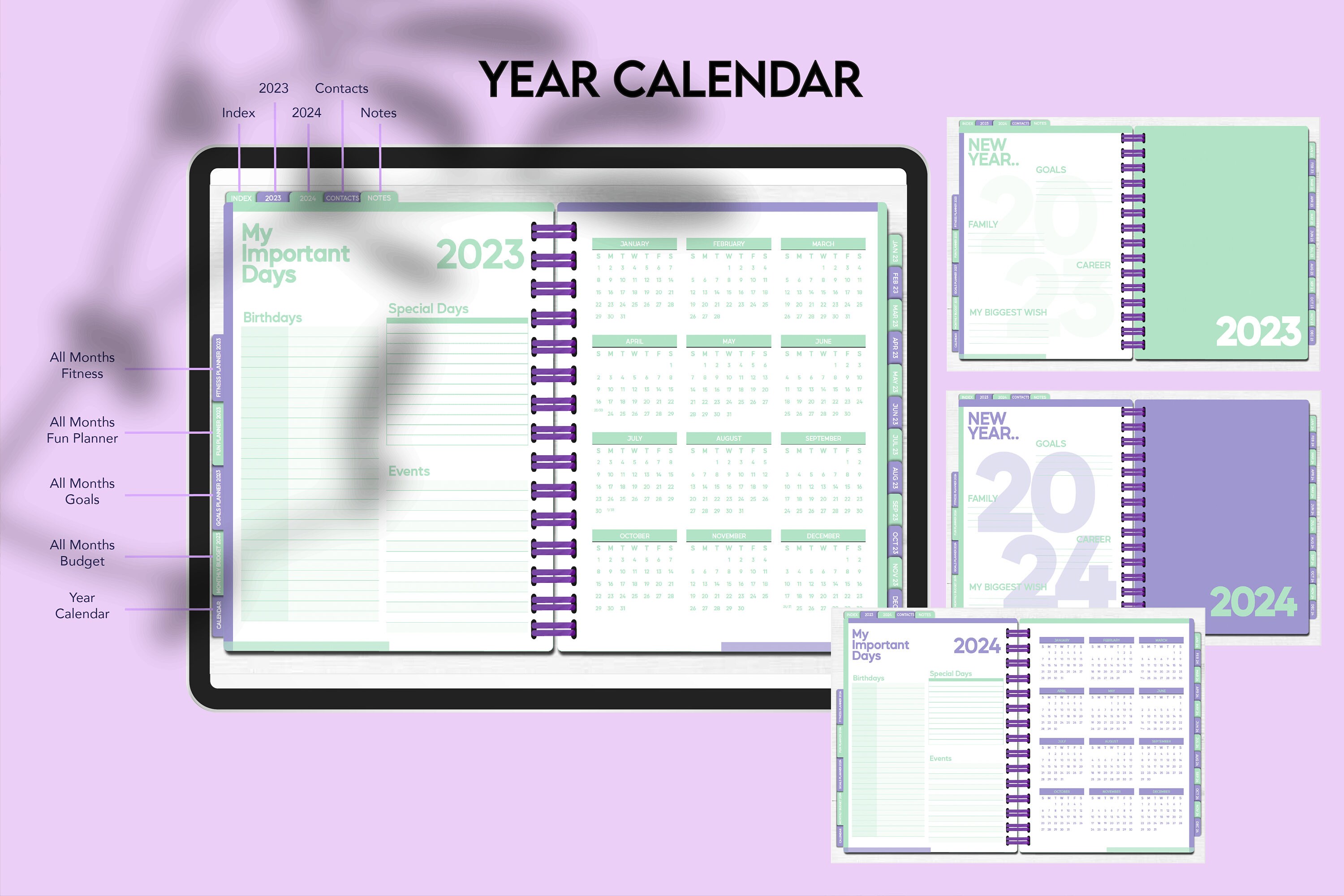 Digital Planner 2023-2024, Digital Planner, Goodnotes Planner, iPad ...