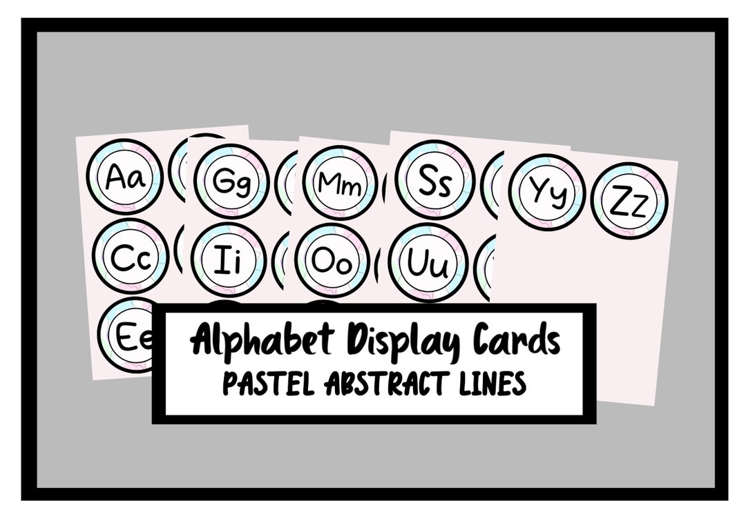 PASTEL ABSTRACT LINES Classroom Alphabet Display Cards - Etsy