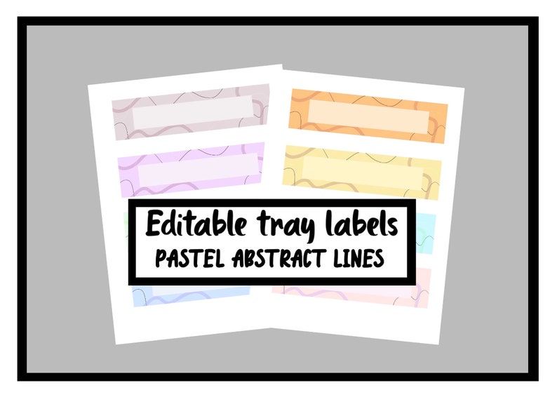 PASTEL ABSTRACT LINES Editable Tray Labels - Etsy