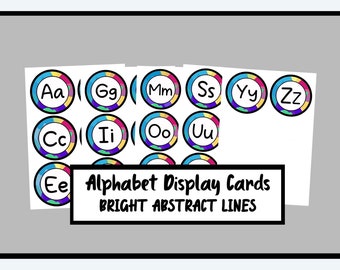 PASTEL ABSTRACT LINES Classroom Alphabet Display Cards - Etsy
