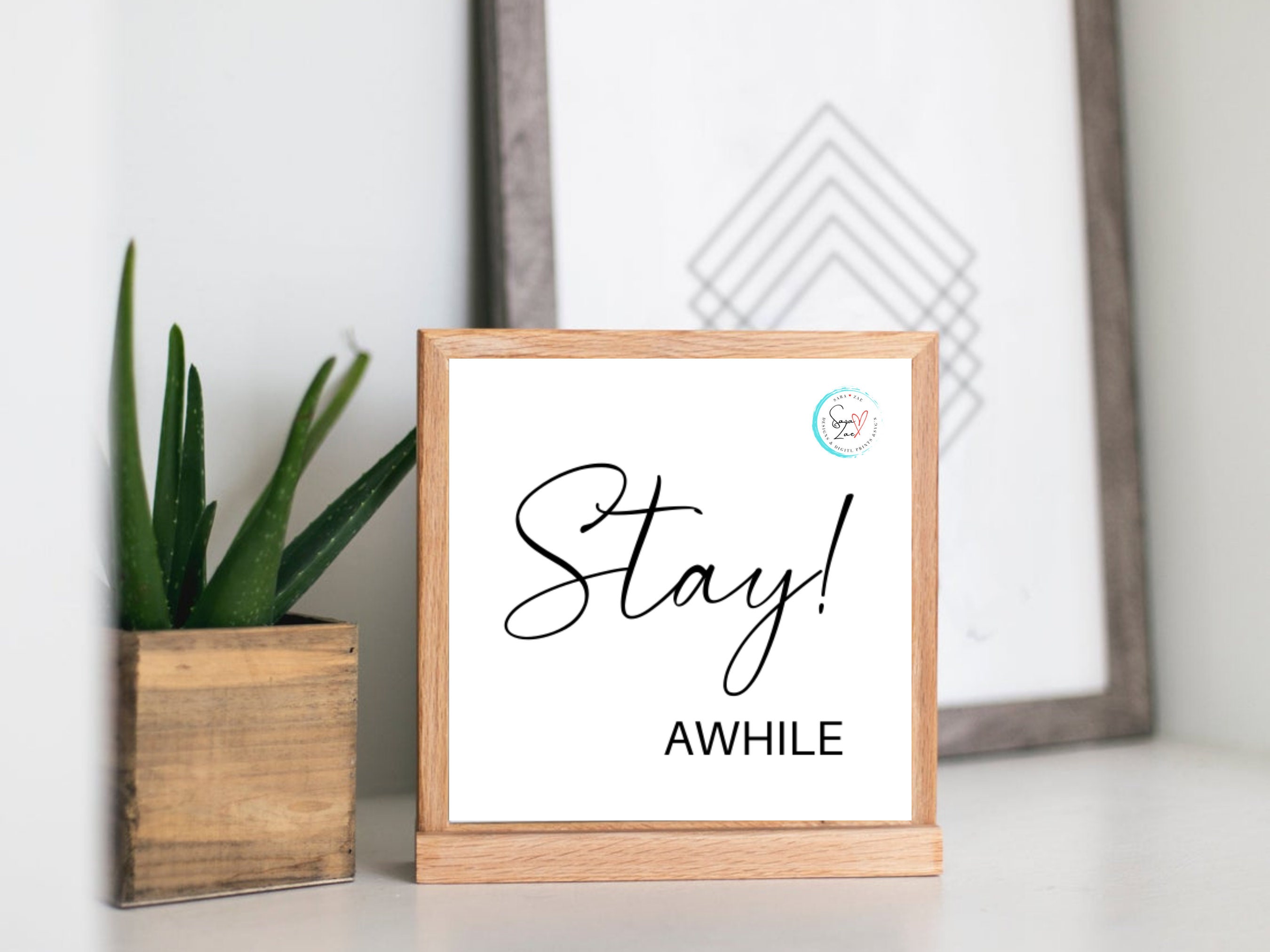 Stay Awhile Digital Download 6x6 8x8 10x10 12x12 16x16 - Etsy UK