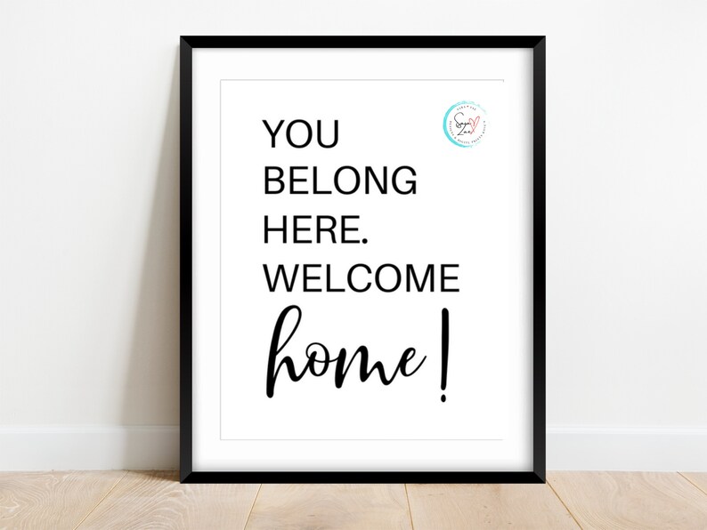 You Belong Here Welcome Home Printable Wall Art Digital - Etsy