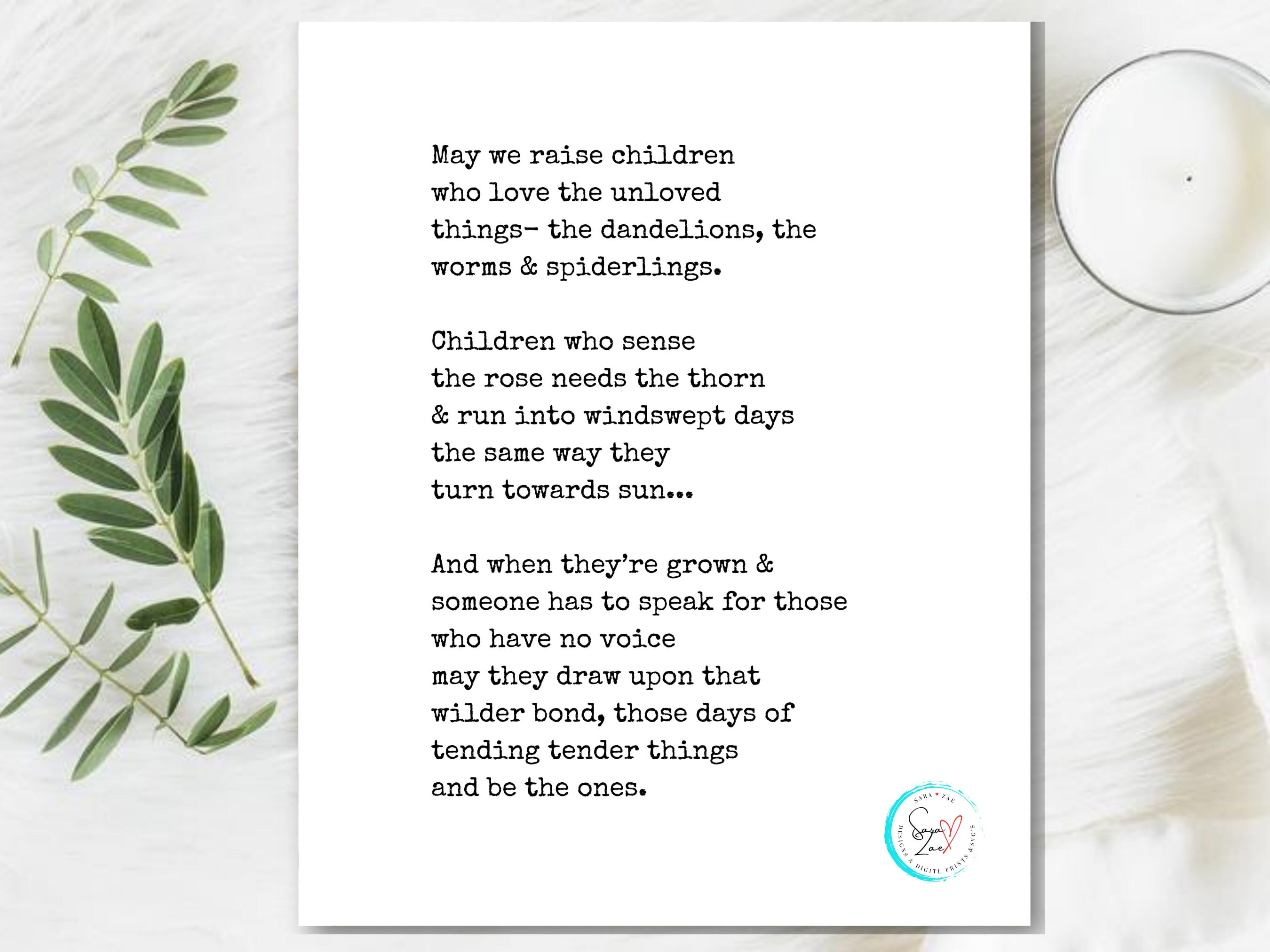 May We Raise Children Who Love the Unloved Things | Digital Download ...