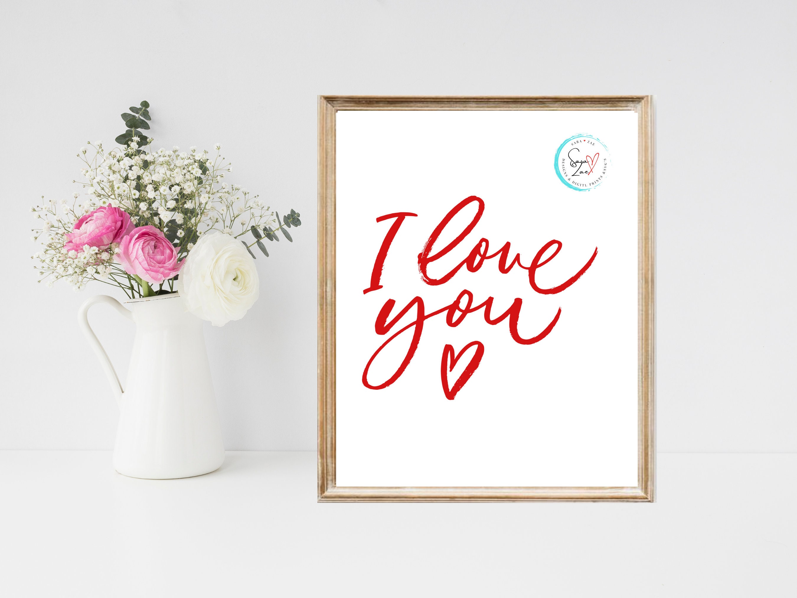 I Love You Sign-red Valentine's Day Decor Printable Download Love Quote ...