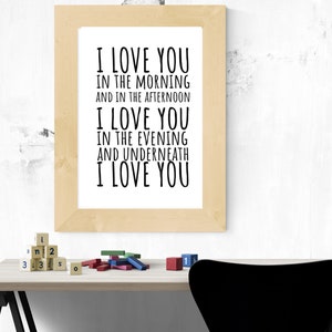 I Love You in the Morning, Printable Art, Downloadable Art - Etsy