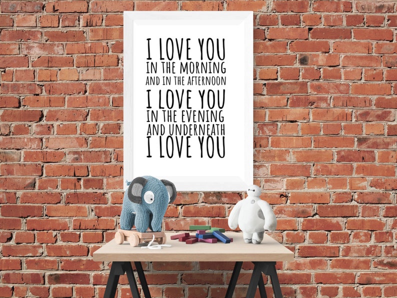 I Love You in the Morning, Printable Art, Downloadable Art - Etsy