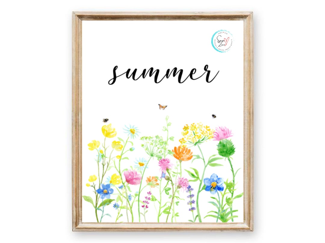 Summer Printable Art | Digital Download | Wildflowers | 8x10, 11x14 ...