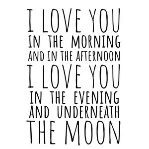 I Love You in the Morning, Printable Art, Downloadable Art - Etsy