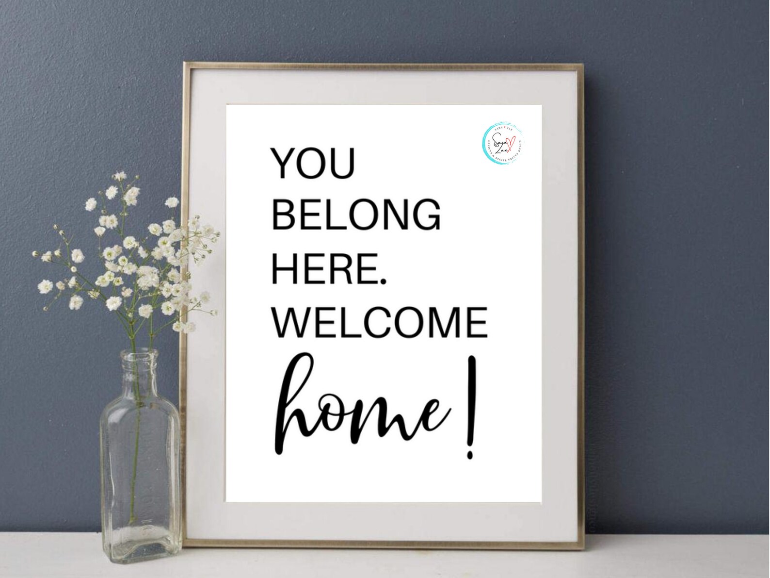 You Belong Here Welcome Home Printable Wall Art Digital - Etsy