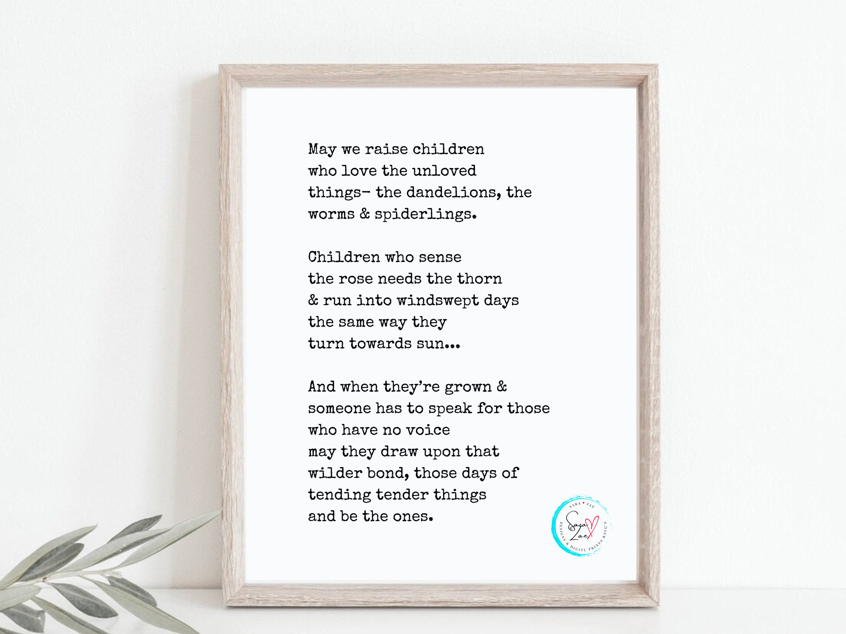 May We Raise Children Who Love the Unloved Things | Digital Download ...