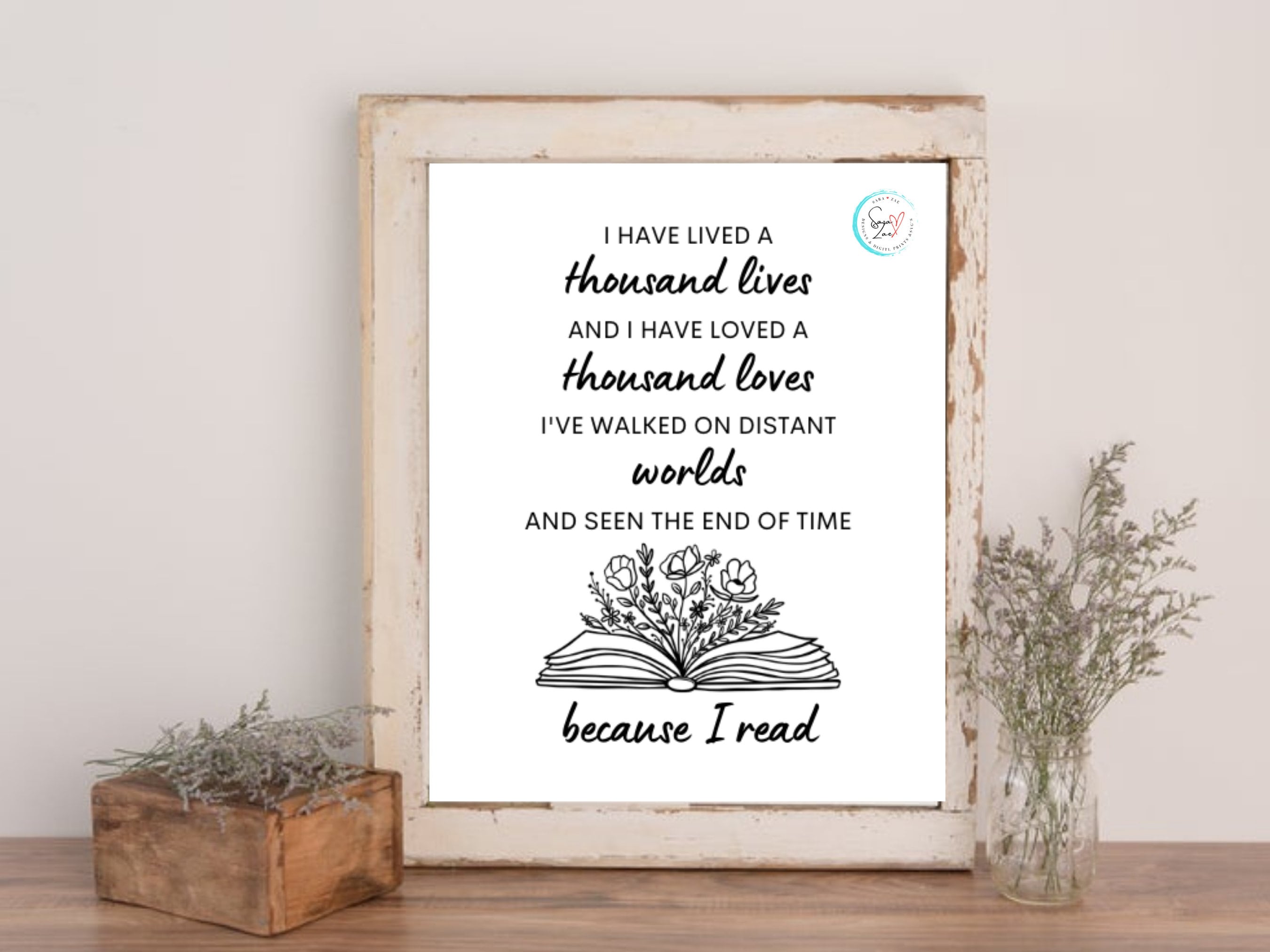 Because I Read | Printable Wall Art | Digital Download | Book Lover ...