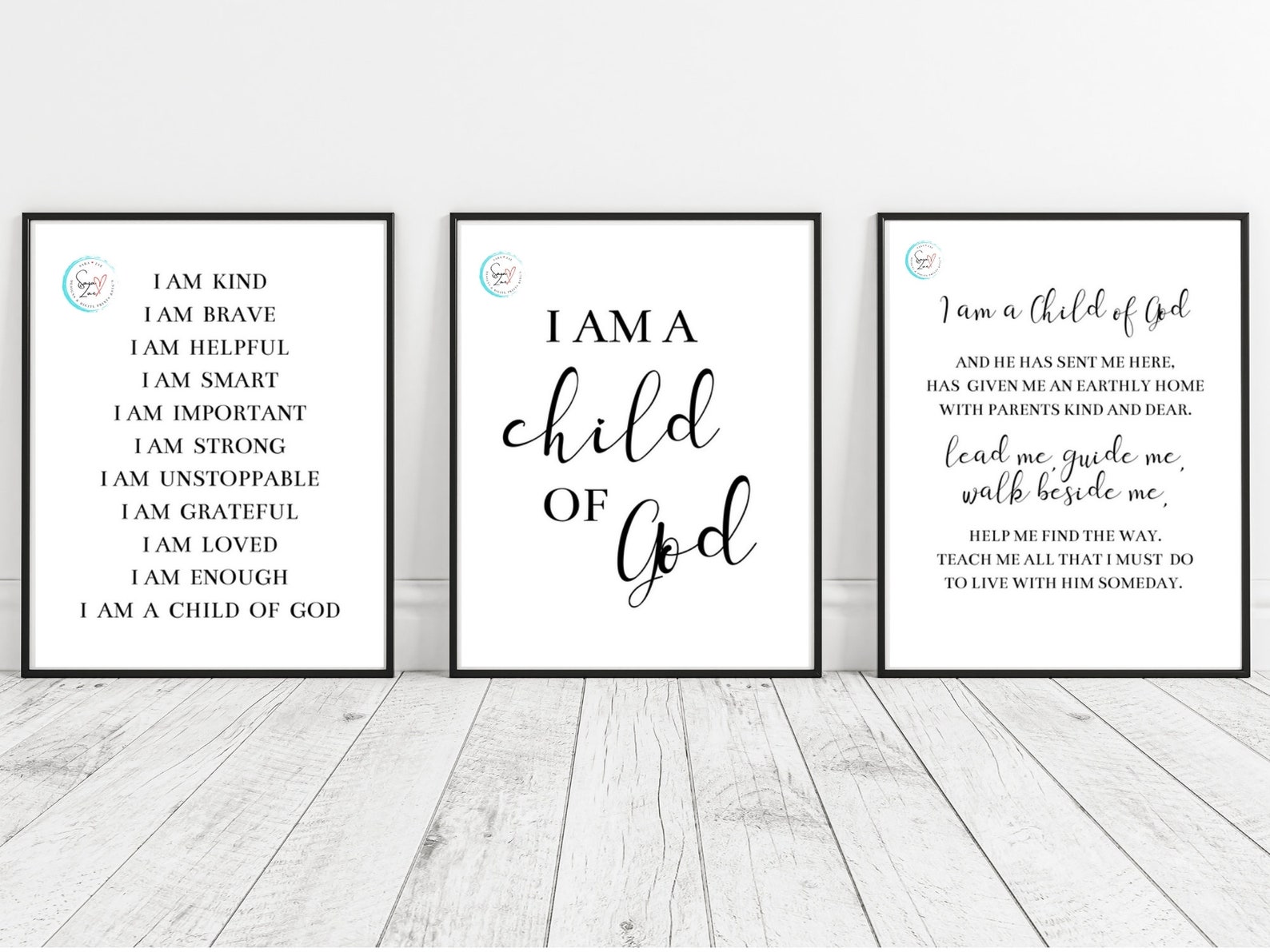 I Am A Child of God, I Am Kind, I Am A Child of God Lyrics, Set of 3 ...