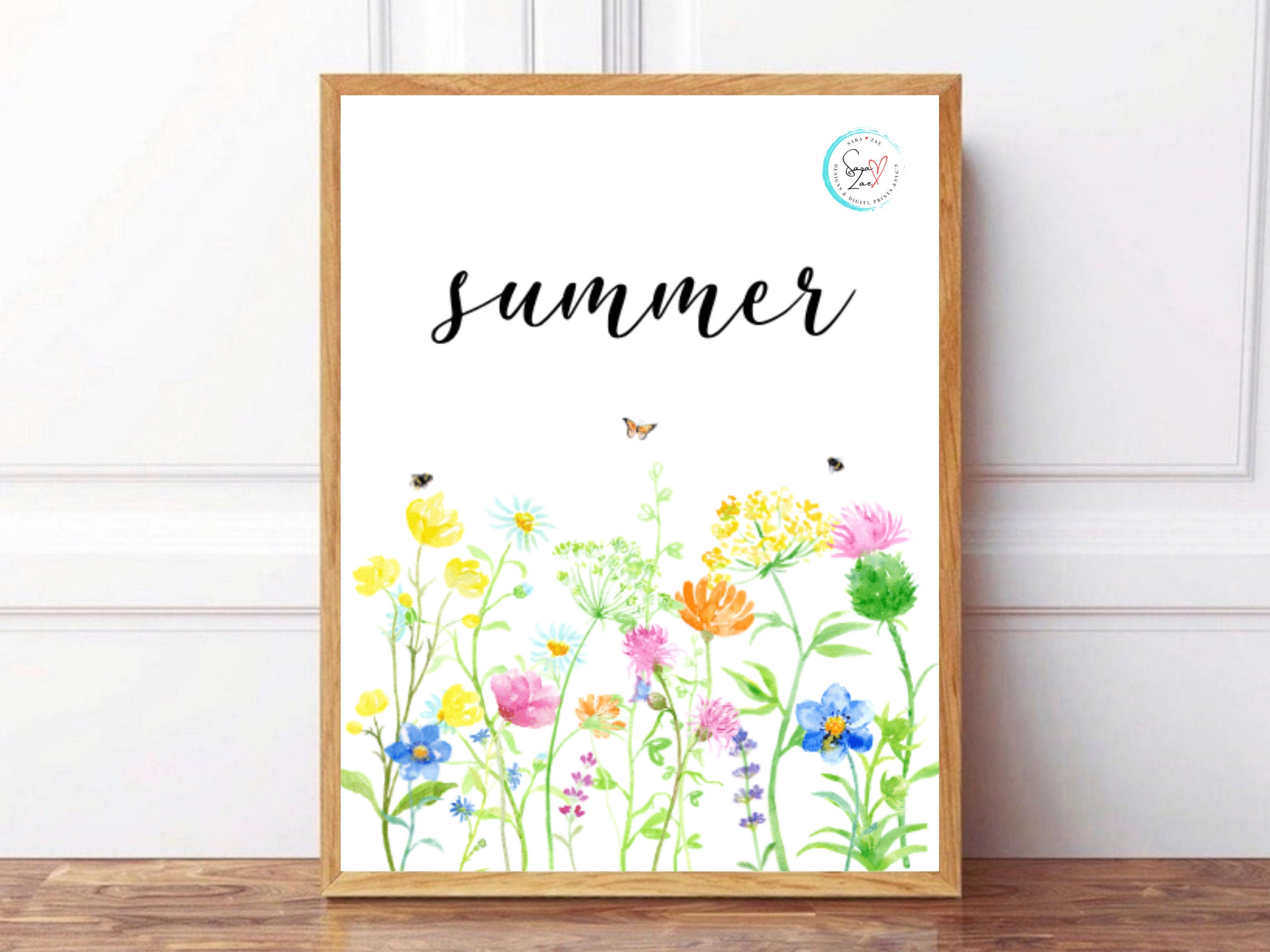 Summer Printable Art Digital Download Wildflowers 8x10, 11x14, 16x20 ...