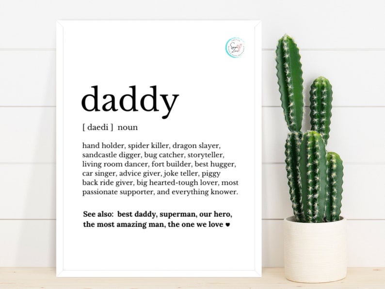 Daddy Definition Father's Day Printable Digital Download Father's Day ...