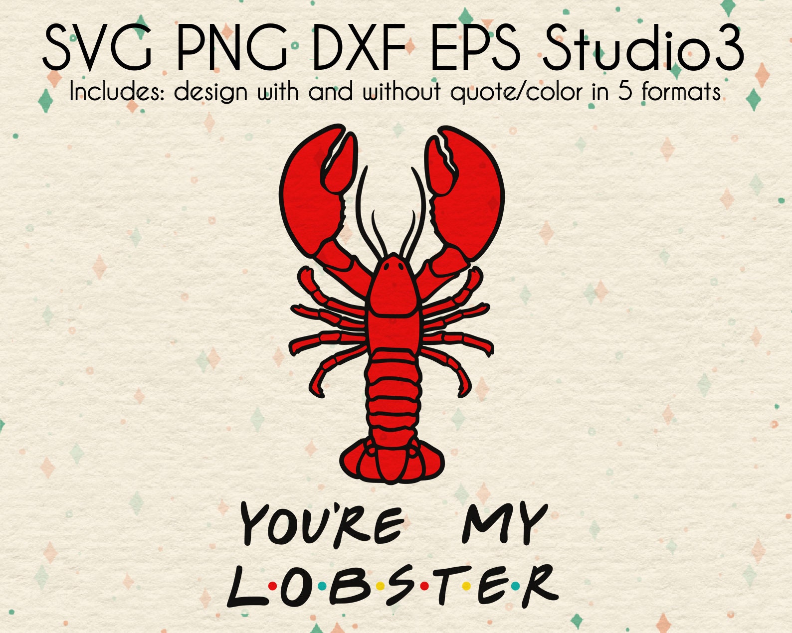 clip art design PDF file lobsters friends Silhouette cut file PNG ...