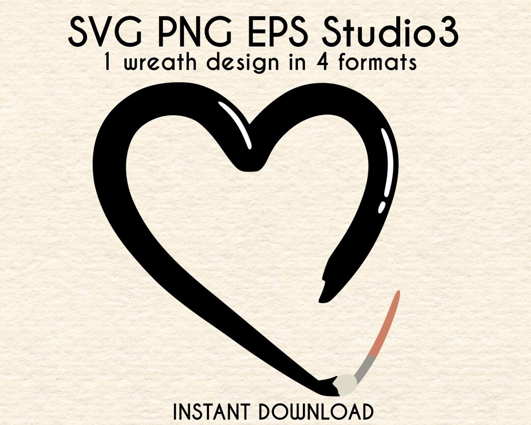 Heart Paint Stroke Cut File. Svg Png Eps Studio3 Files for Silhouette ...