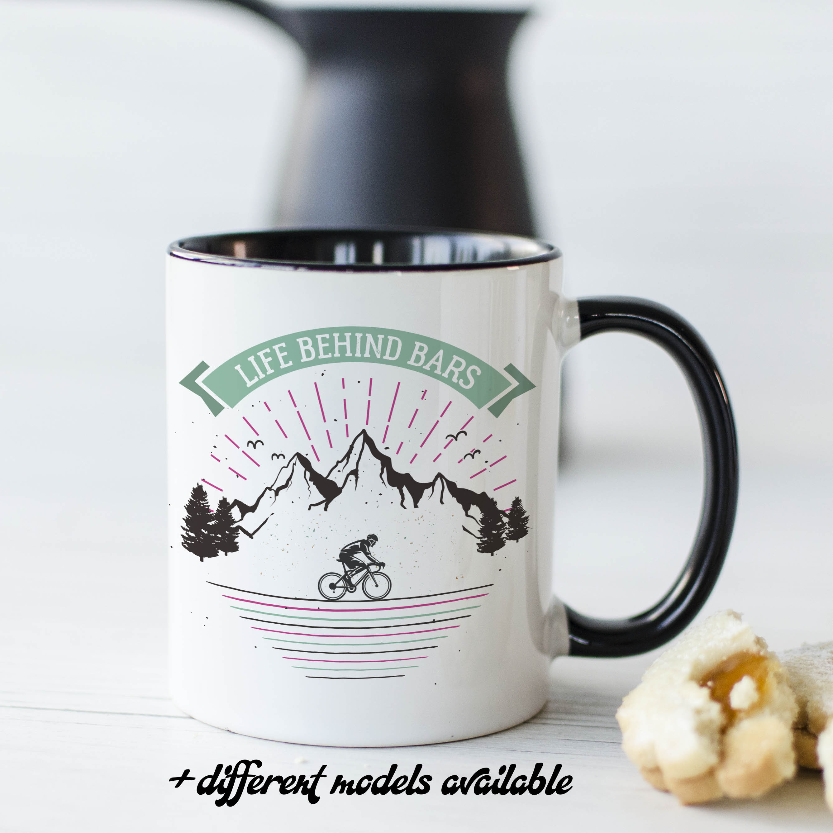 Life Behind Bars Cycle Mug Road Cycle Mug Cool Biking Mug Bike Rider ...