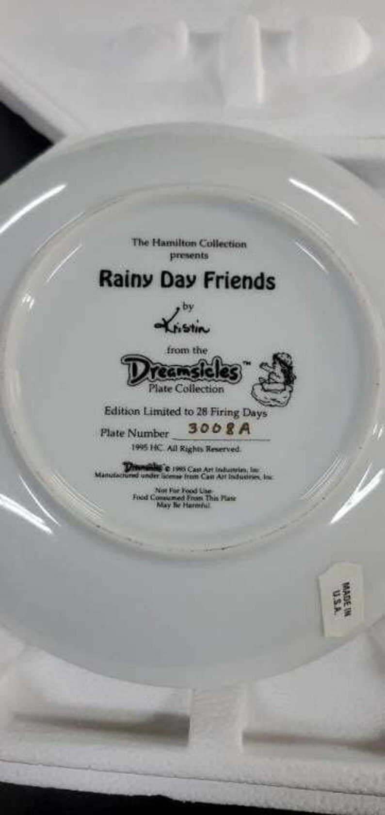 Dreamsicles Collector Plate , This is the Rainy Day Friends Plate ...