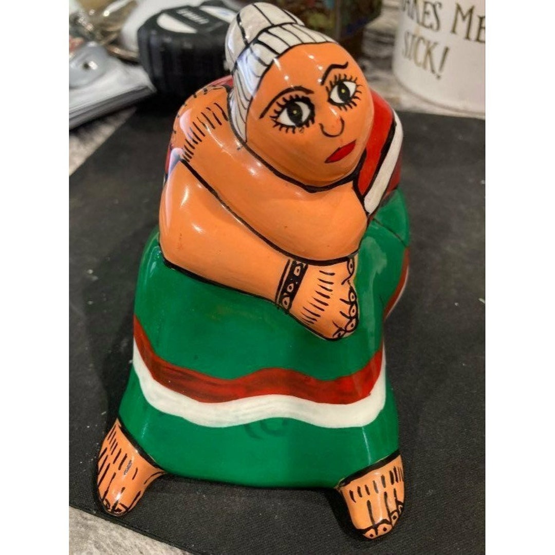 Ceramic Sitting Woman Figurine - Etsy