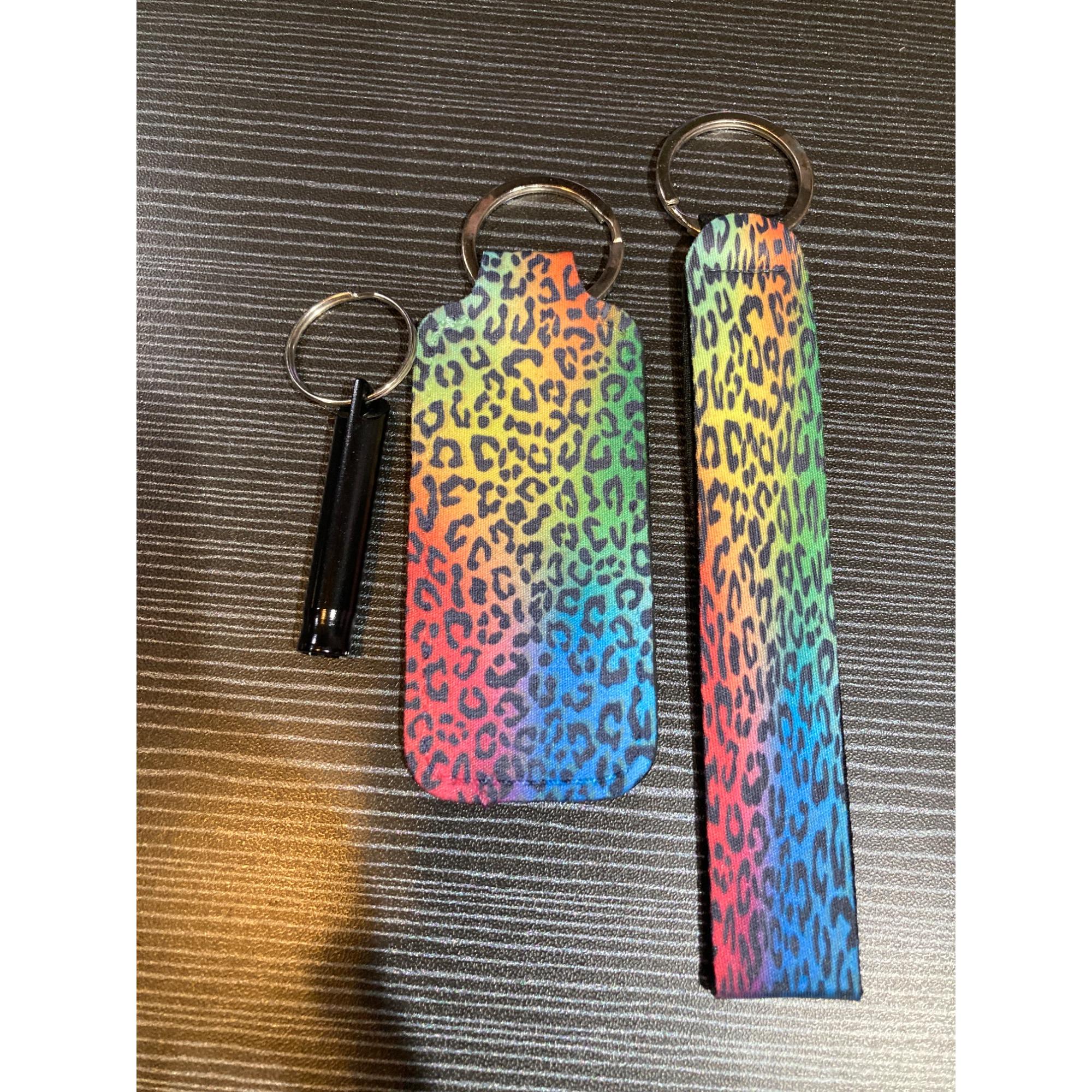 Rainbow Leopard Print Chapstick Holder & Keychain Set - Etsy
