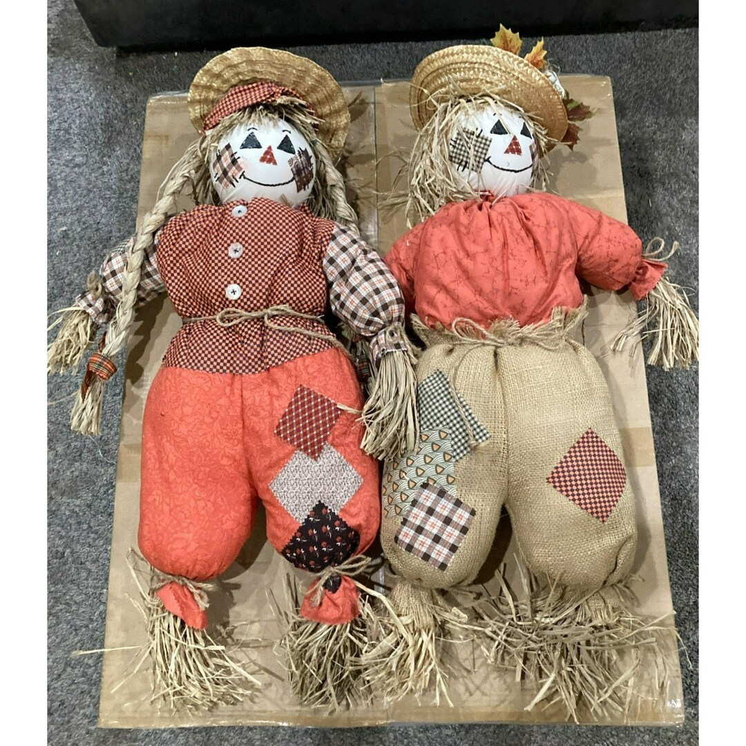 30'' Autumn Plush Scarecrow Couple - Etsy