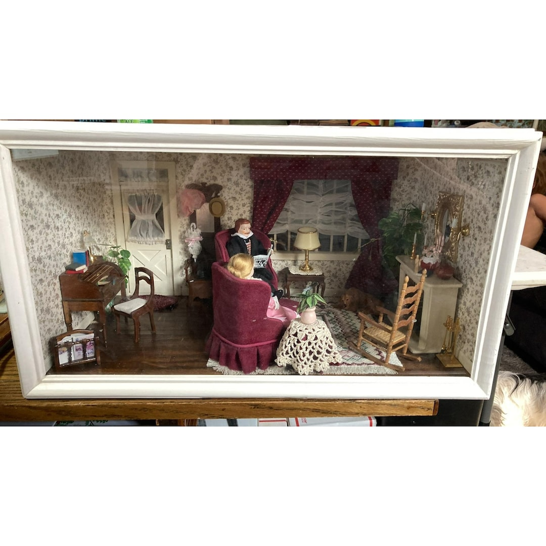 Living Room Diorama Room Box, 18''x12.5''x9.5'' - Etsy