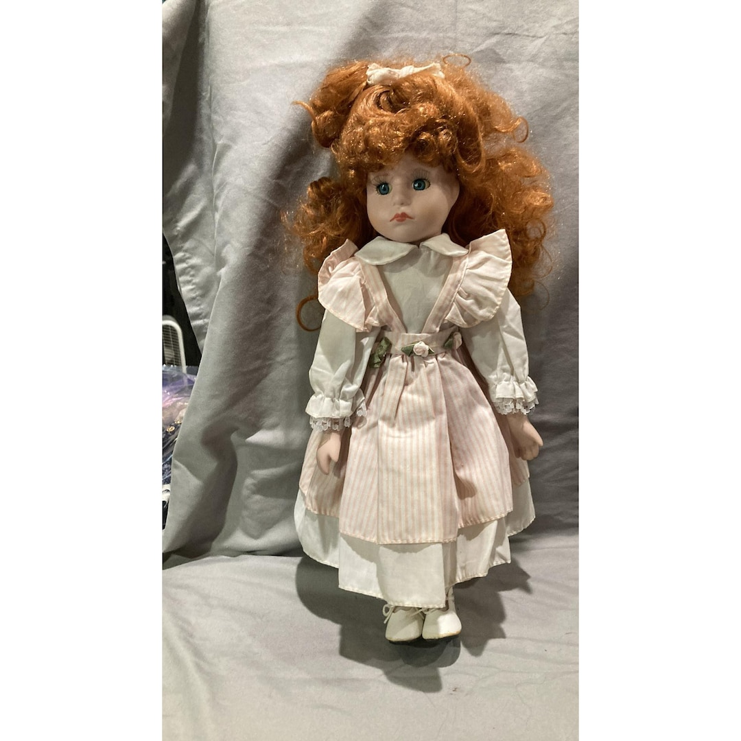 16'' Red Haired Porcelain Doll - Etsy