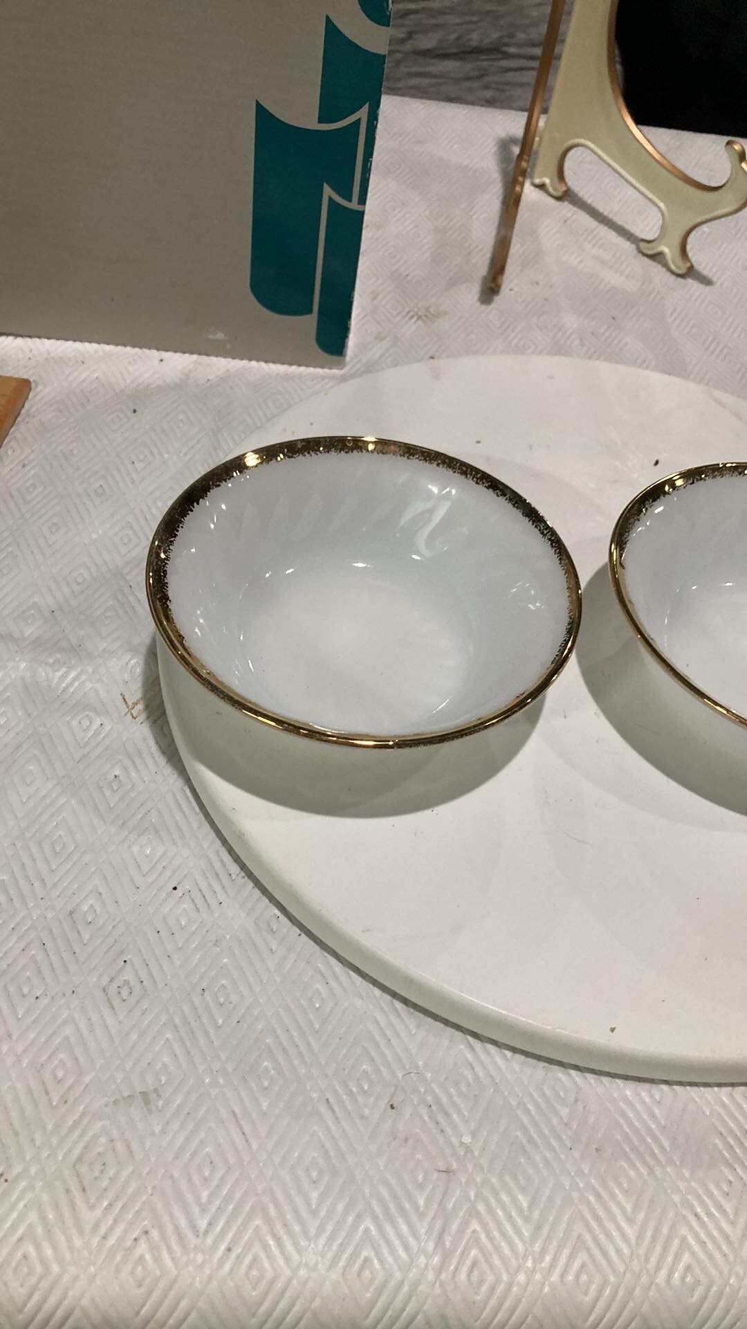 1 FIRE KING Ovenware White Swirl Gold Rimmed Berry BOWL ~ 4-7/8" - Etsy