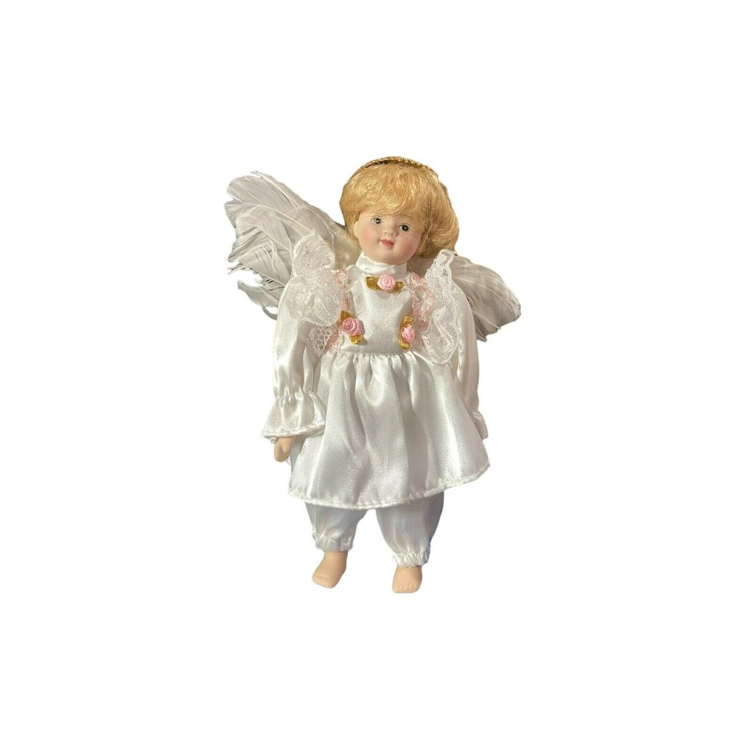 Vintage 8'' Porcelain Angel Doll - Etsy