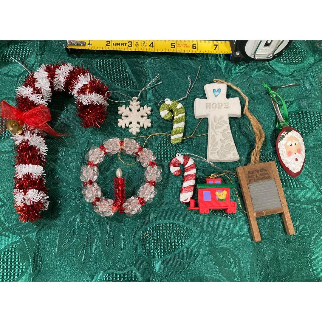 Set of 9 Assorted Christmas Tree Ornaments - Etsy