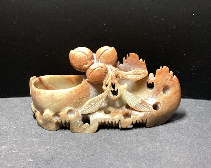 Vintage Chinese Inkwell Pot and Brush Holder Hand Carved - Etsy UK