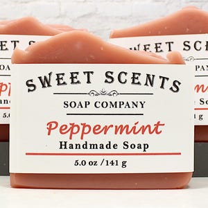 Handmade Peppermint Soap With Essential Oil & Kaolin Clay - Etsy