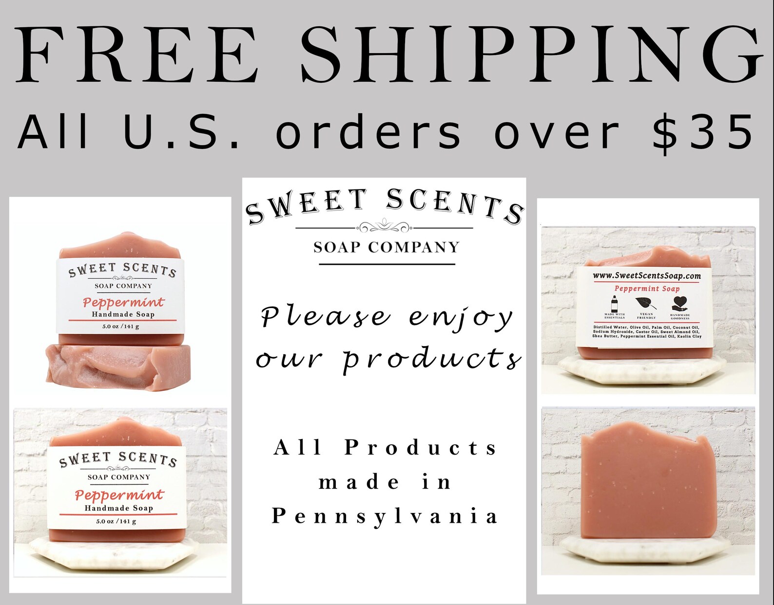 Handmade Peppermint Soap With Essential Oil & Kaolin Clay - Etsy