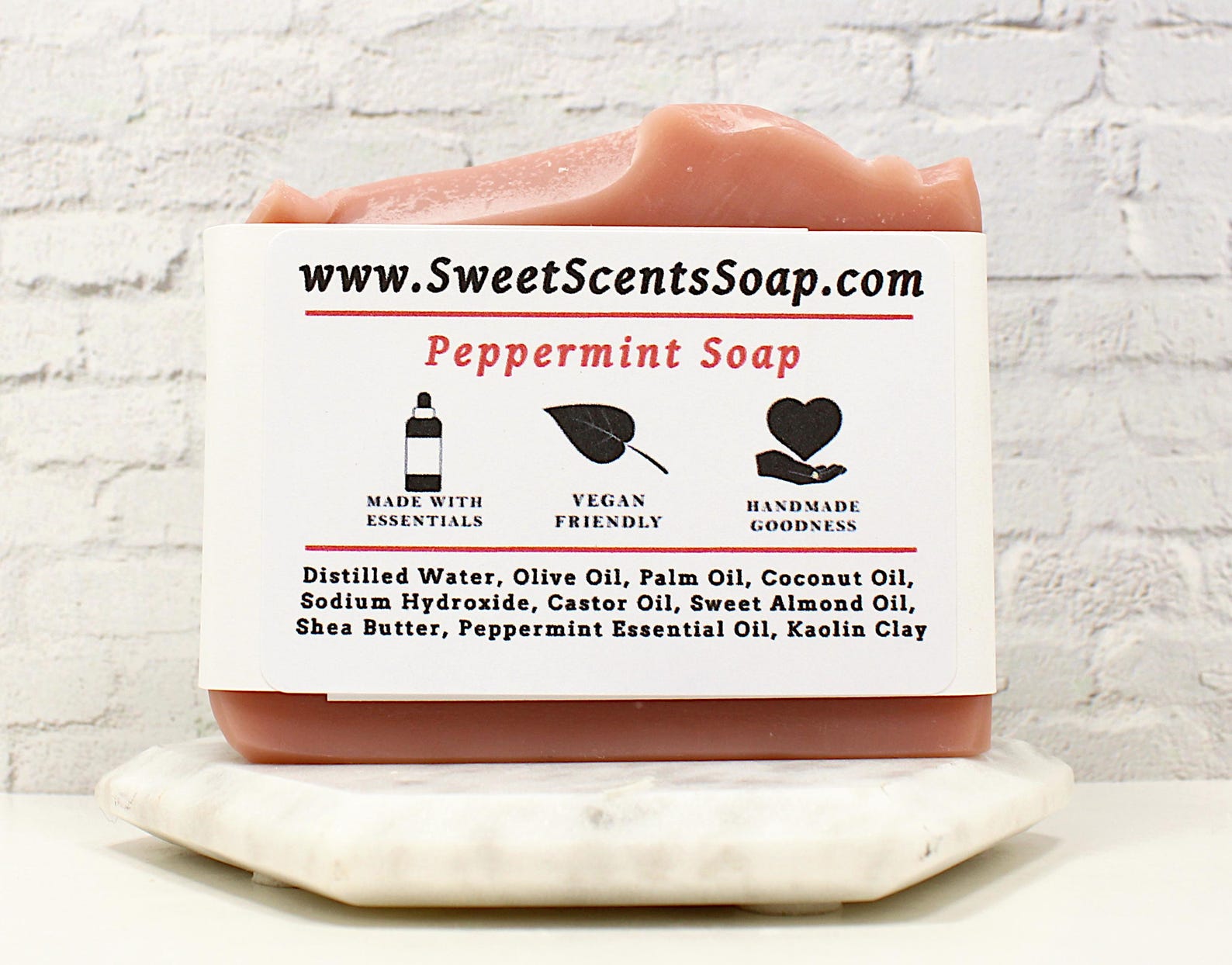 Handmade Peppermint Soap With Essential Oil & Kaolin Clay - Etsy