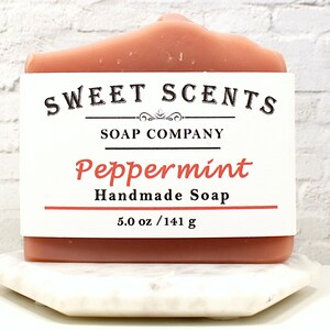 Handmade Peppermint Soap With Essential Oil & Kaolin Clay - Etsy