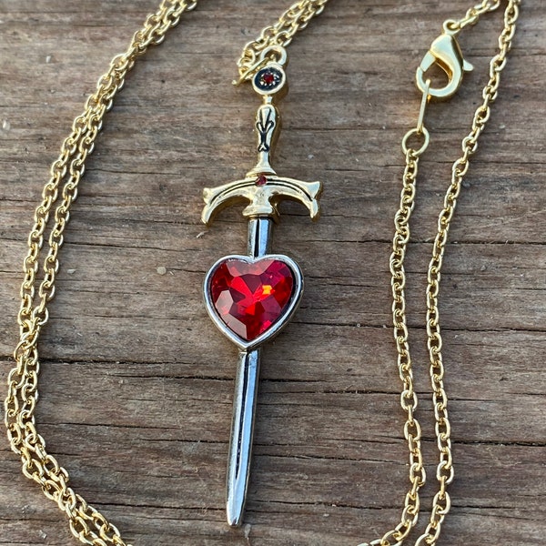 Heart and Sword Necklace - Etsy