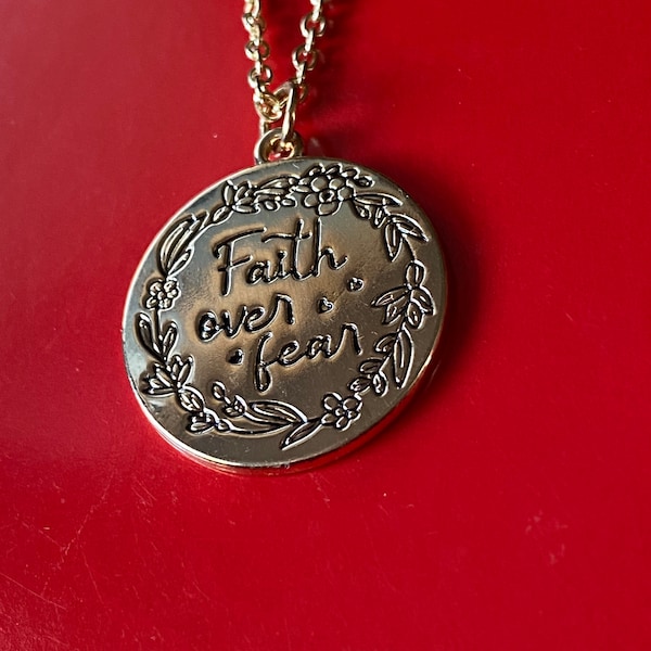 Faith Over Fear Cross Necklace - Etsy
