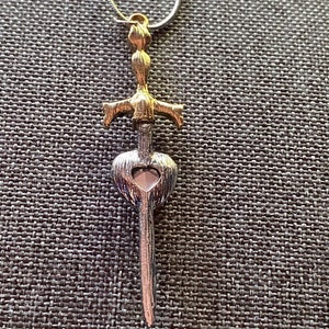 Rhinestone Heart Sword Necklace - Etsy