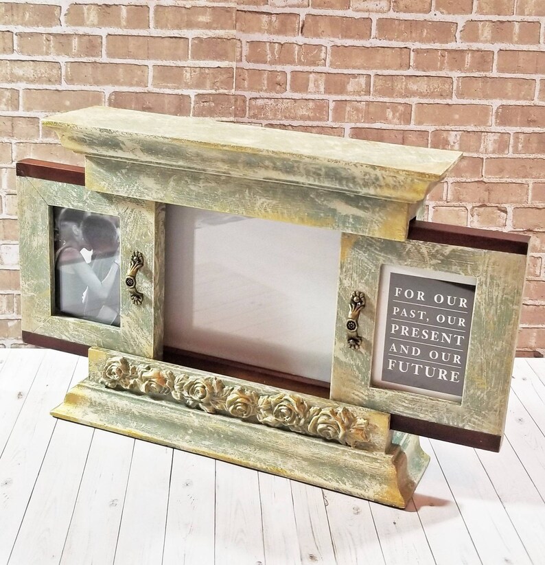 Picture Frame Light Green and Gold Tone Picture Frame Floral - Etsy