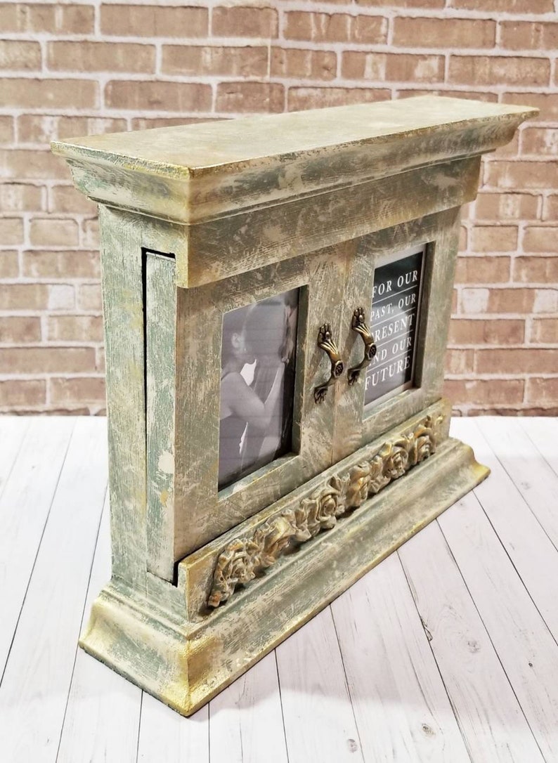 Picture Frame Light Green and Gold Tone Picture Frame Floral - Etsy