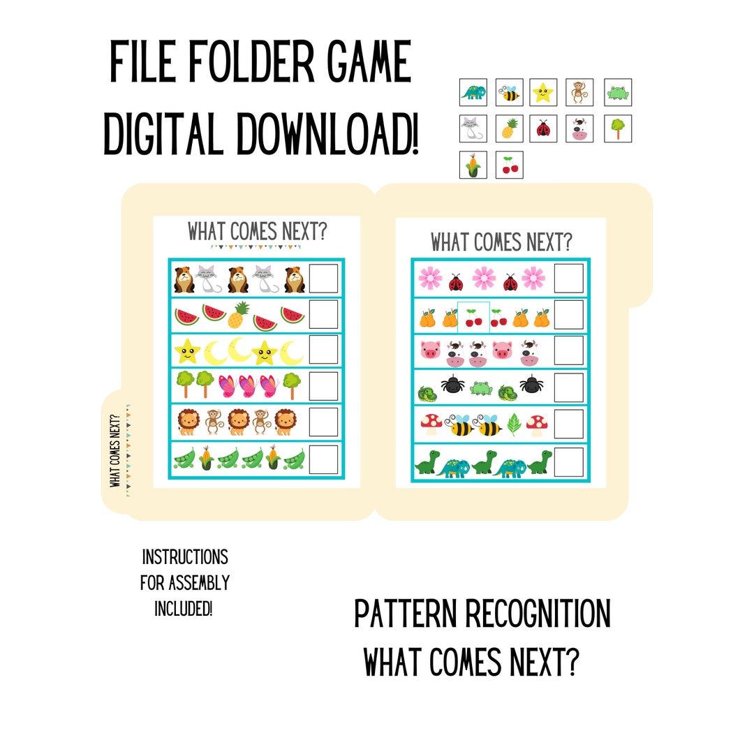 File Folder Game Digital Download-kids Educational Games-kids - Etsy