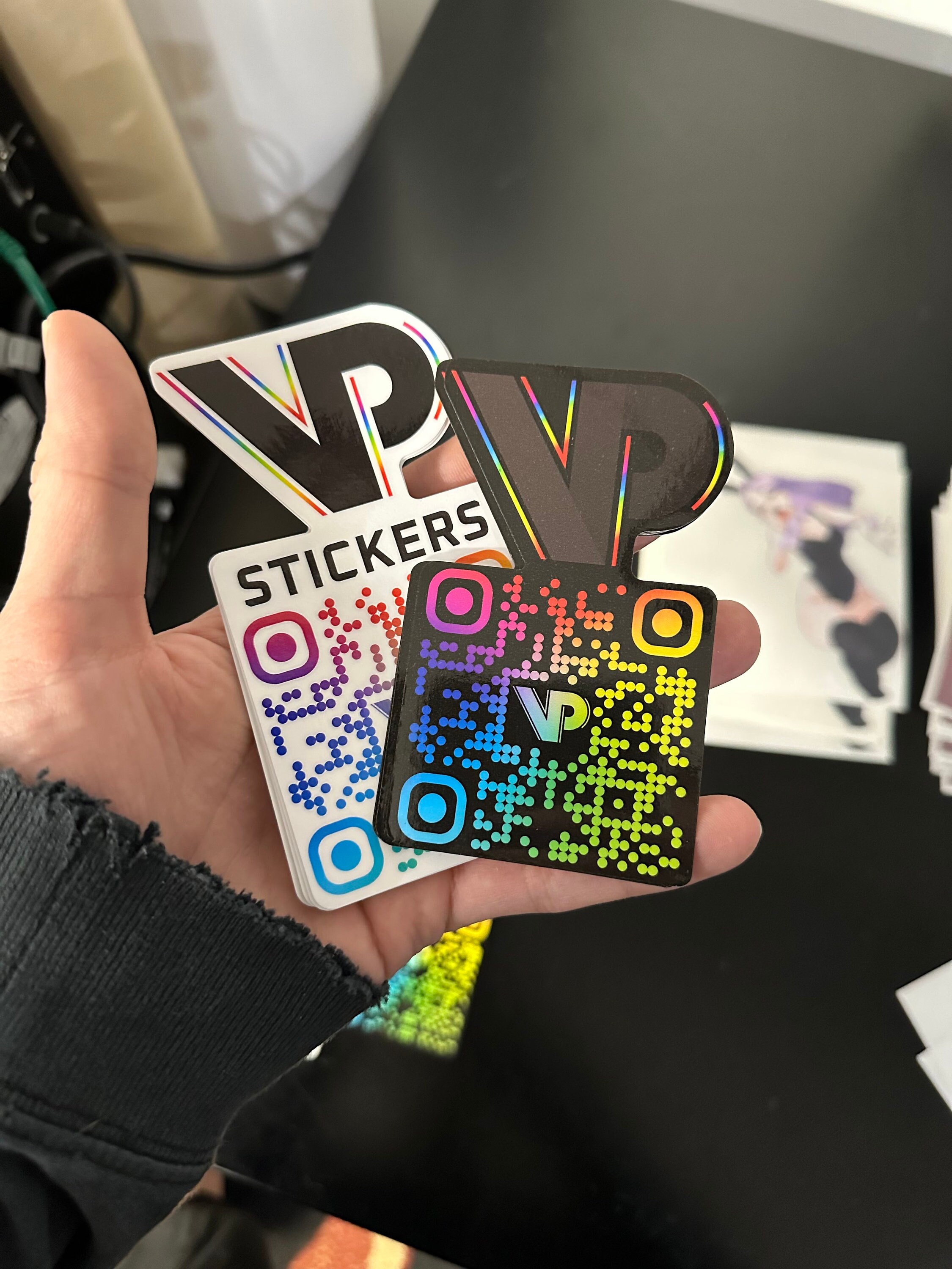 50 Custom QR Code Stickers 2.5x5" Your Own Logo Weatherproof High ...