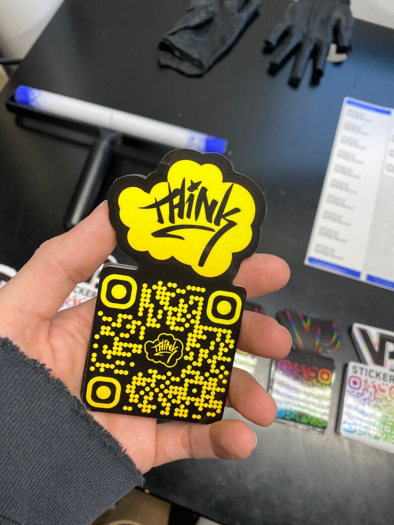 50 Custom QR Code Stickers 2.5x5" Your Own Logo Weatherproof High ...