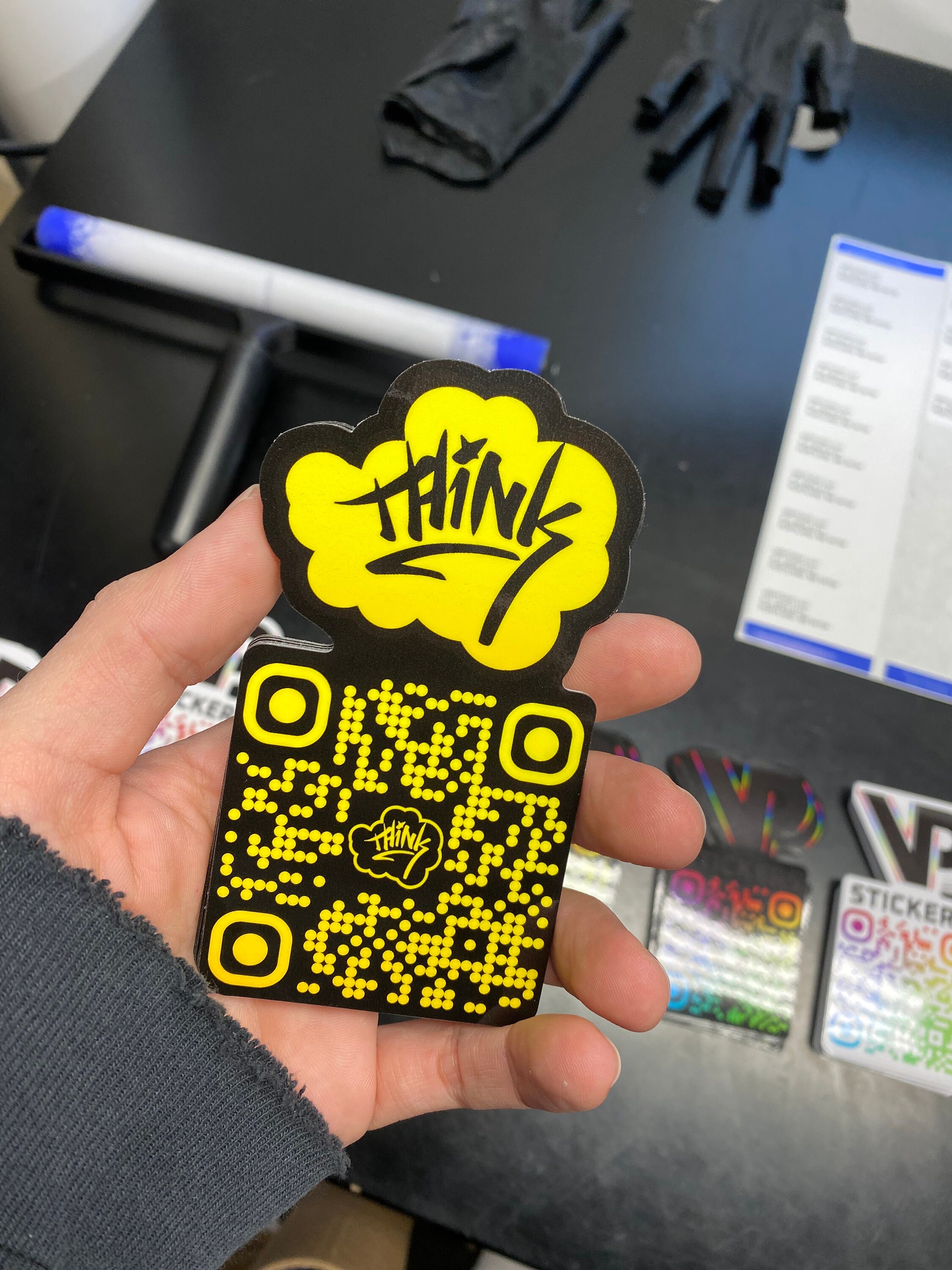 50 Custom QR Code Stickers 2.5x5" Your Own Logo Weatherproof High ...