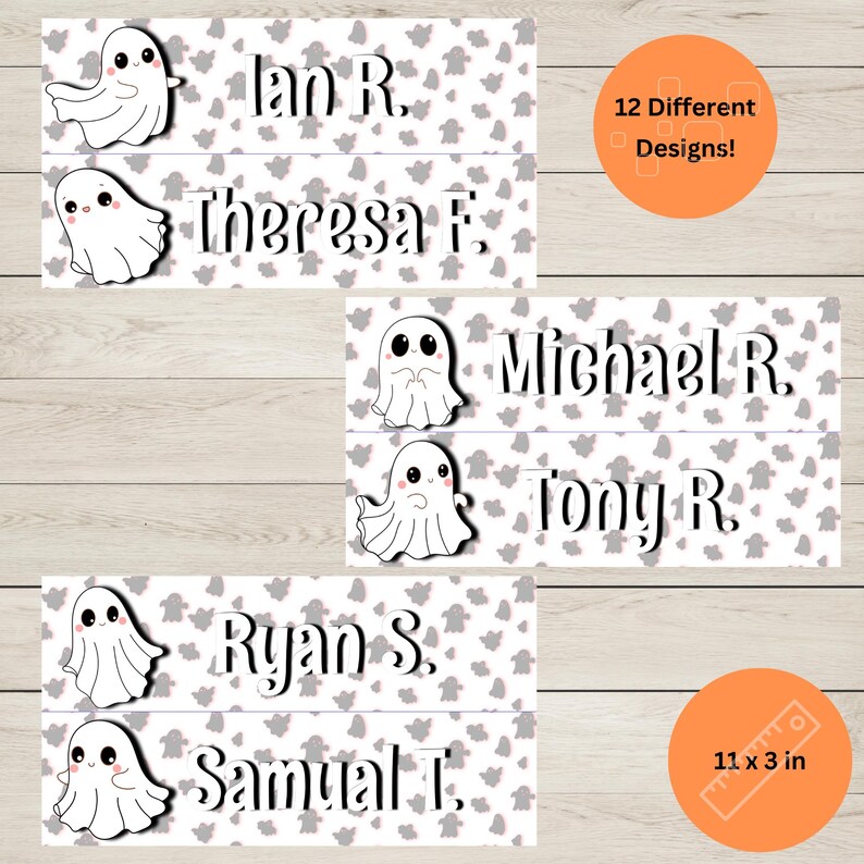 Ghost Desk Name Tags | Classroom Name Tags | Instant Download ...