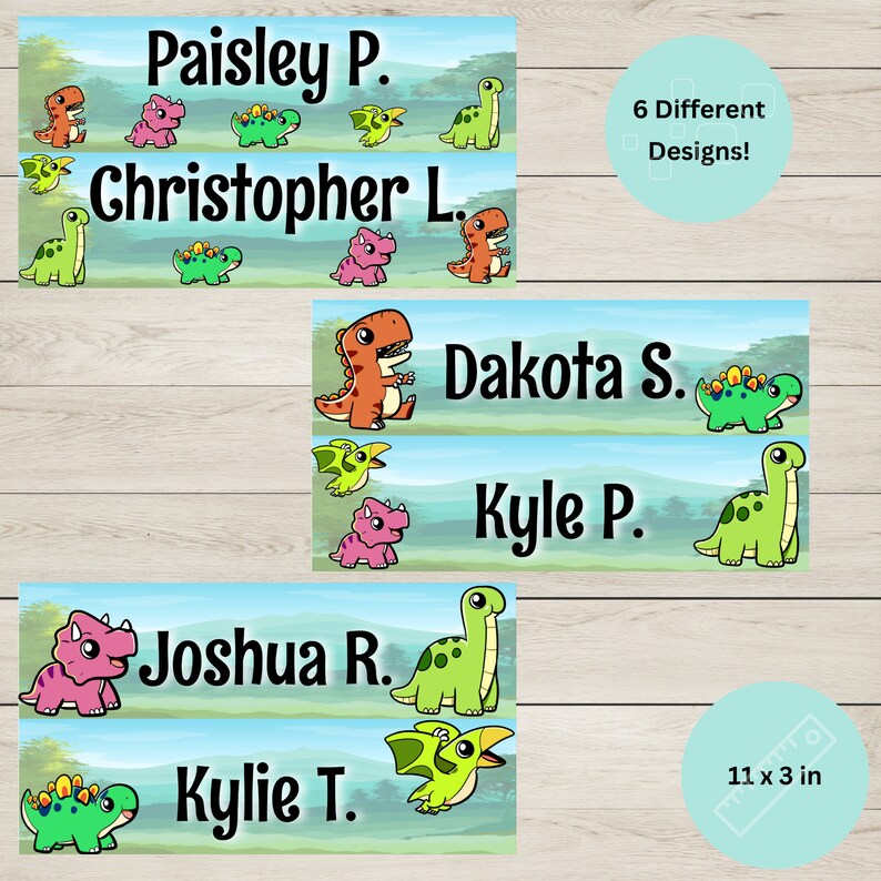 Dinosaur Desk Name Tags Classroom Name Tags Instant Download Editable ...