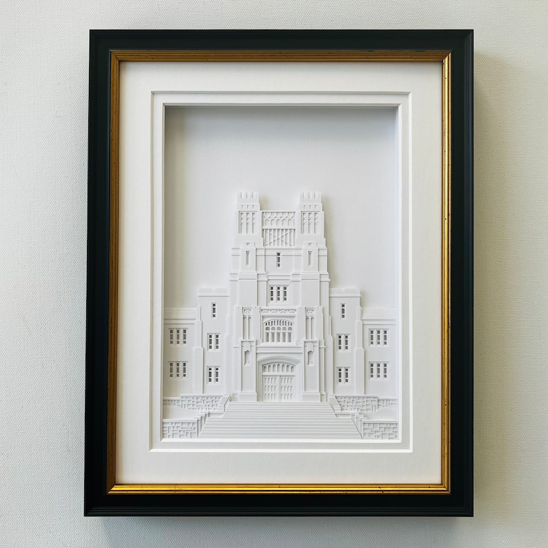 Burruss Hall, Virginia Tech, Hand Cut Layered Paper Sculpture - Etsy