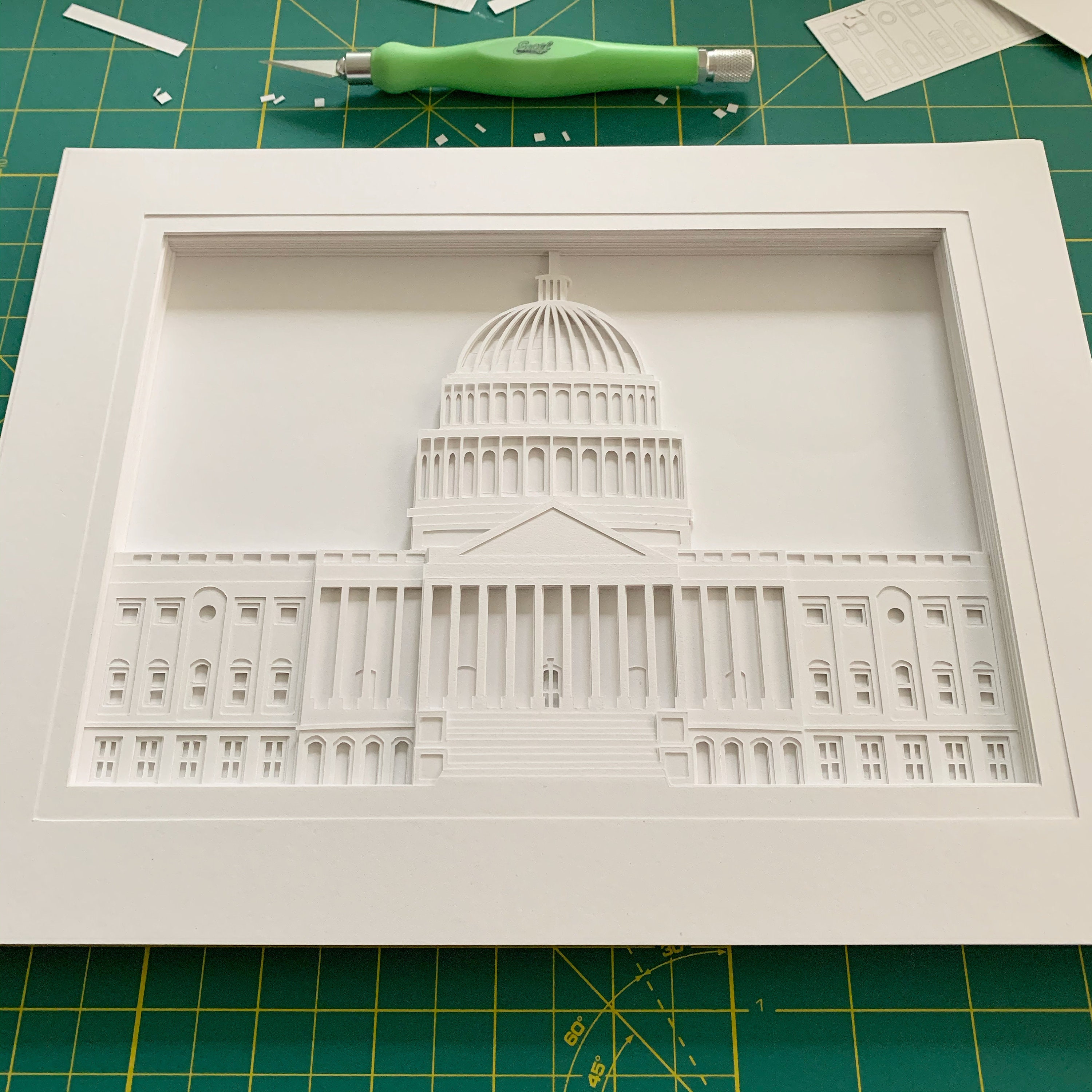 East Front of the US Capitol Hand Cut Layered Paper Art - Etsy